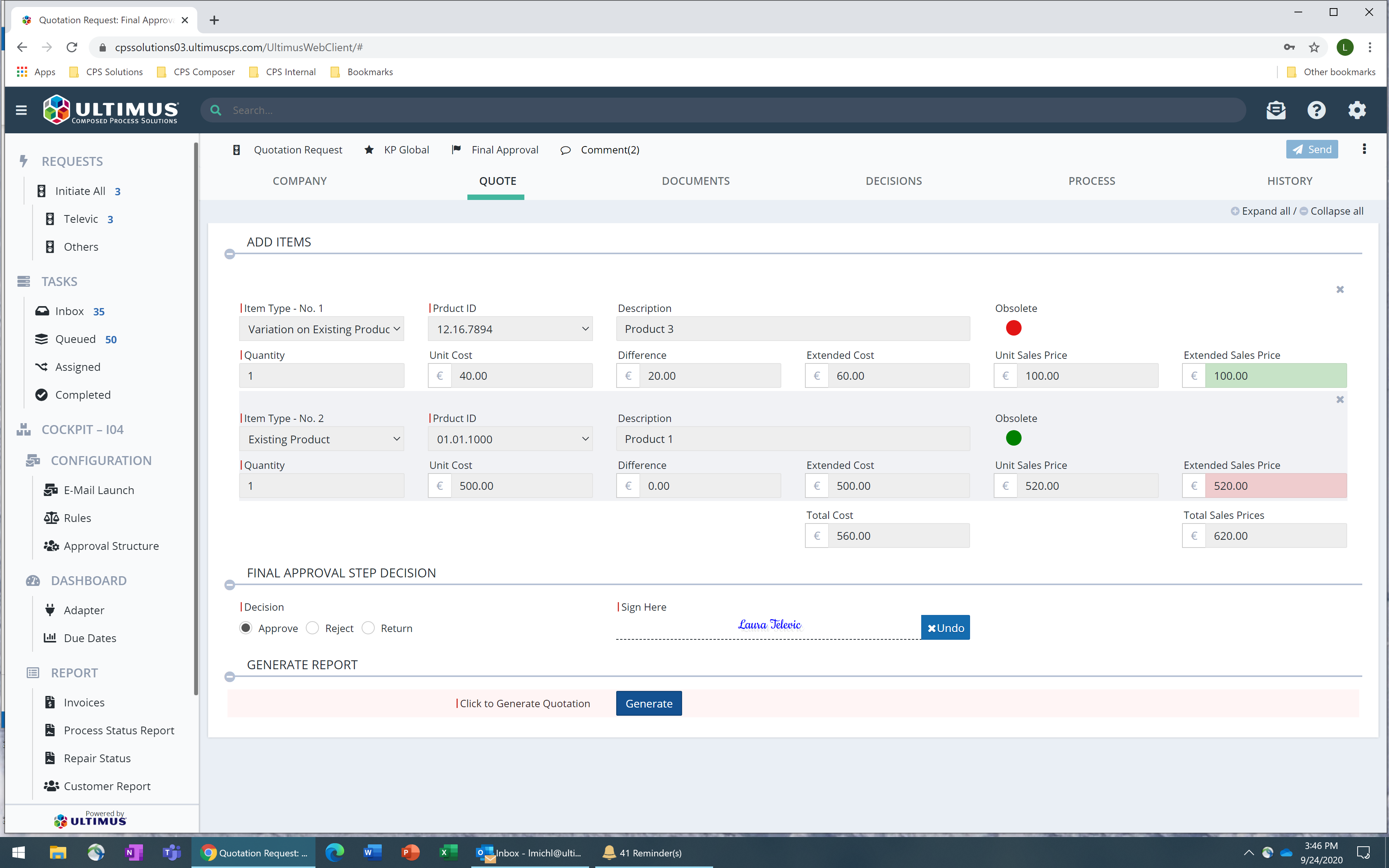 Quotation Manager | Ultimus Solution Starter Application Quotation Manager | Ultimus Solution Starter Application